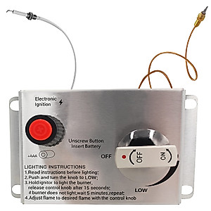 MOFLAME 5.98"x3.58" Inch Propane Gas Fire Pit Control Panel with Safety Flame Failure Valve and Thermocouple Ignition Knob Assembly Kit Max 50000BTU