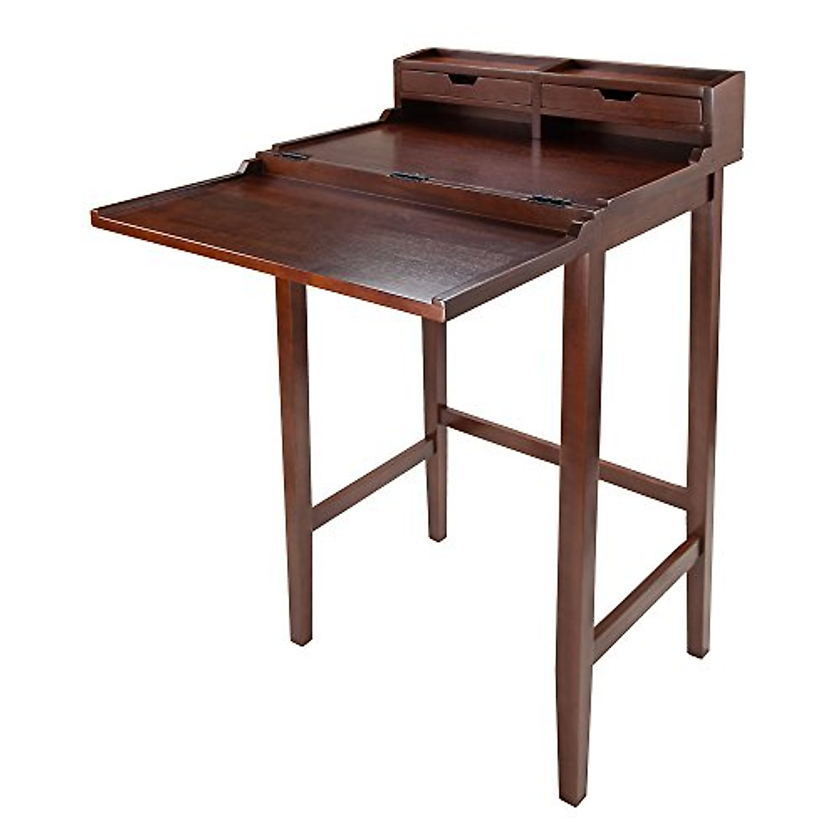 Winsome Brighton High Desk with 2-Drawer, Brown