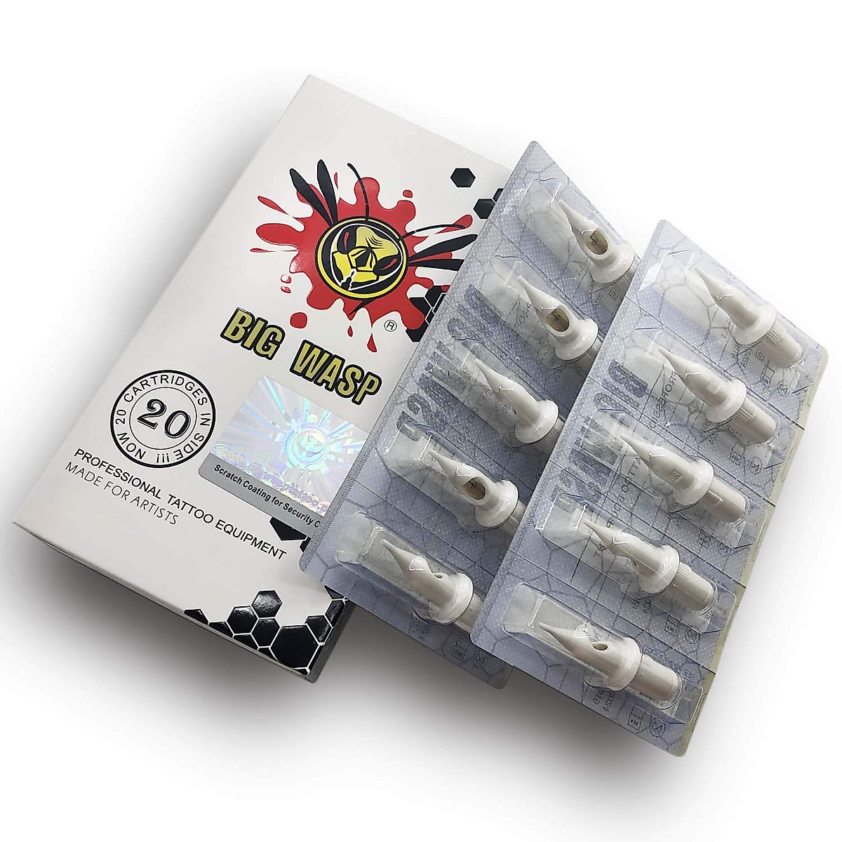 BIGWASP Professional Disposable 1003RL Tattoo Needle Cartridge #10 Bugpin 3 Round Liner (3RL) 20Pcs