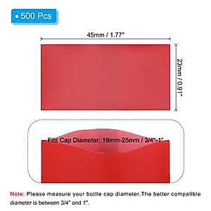 PATIKIL 45x23mm PVC Perforated Shrink Bands, 500Pcs 0.05 mm/2 Mil Thickened Heat Shrink Seal Wrap Fit for 3/4"-1" Cap Diameter Essential Oil Bottles Jars Cans Tin, Red