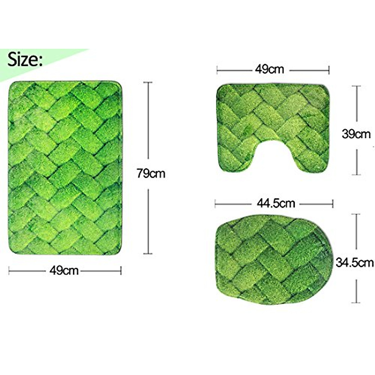 Coloranimal You are My Sunshine Sunflower Design Home Decoration 3 Piece Set U-Shaped Toilet Mat+Area Rug+Toilet Lid Covers