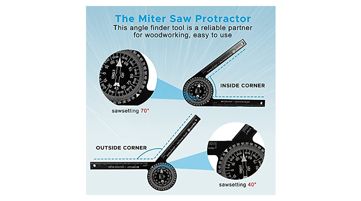 LUVRD Miter Saw Protractor for Precise Carpentry & Molding