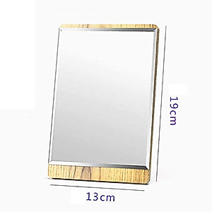 KXA Bathroom Mirror Wooden HD Desk Portable Travel Mirror Simple and Modern Wall Mounted Travel Shaving Mirror