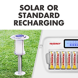 Tenergy AA Rechargeable Battery NiCd 1000mAh 1.2V Battery Pack for Solar Lights, Garden Lights, 12 Pack