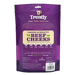 Treatly Cowcheek Rolls 6" Dog Chew Treats - Natural Flavor, 5 Count/1 Pack