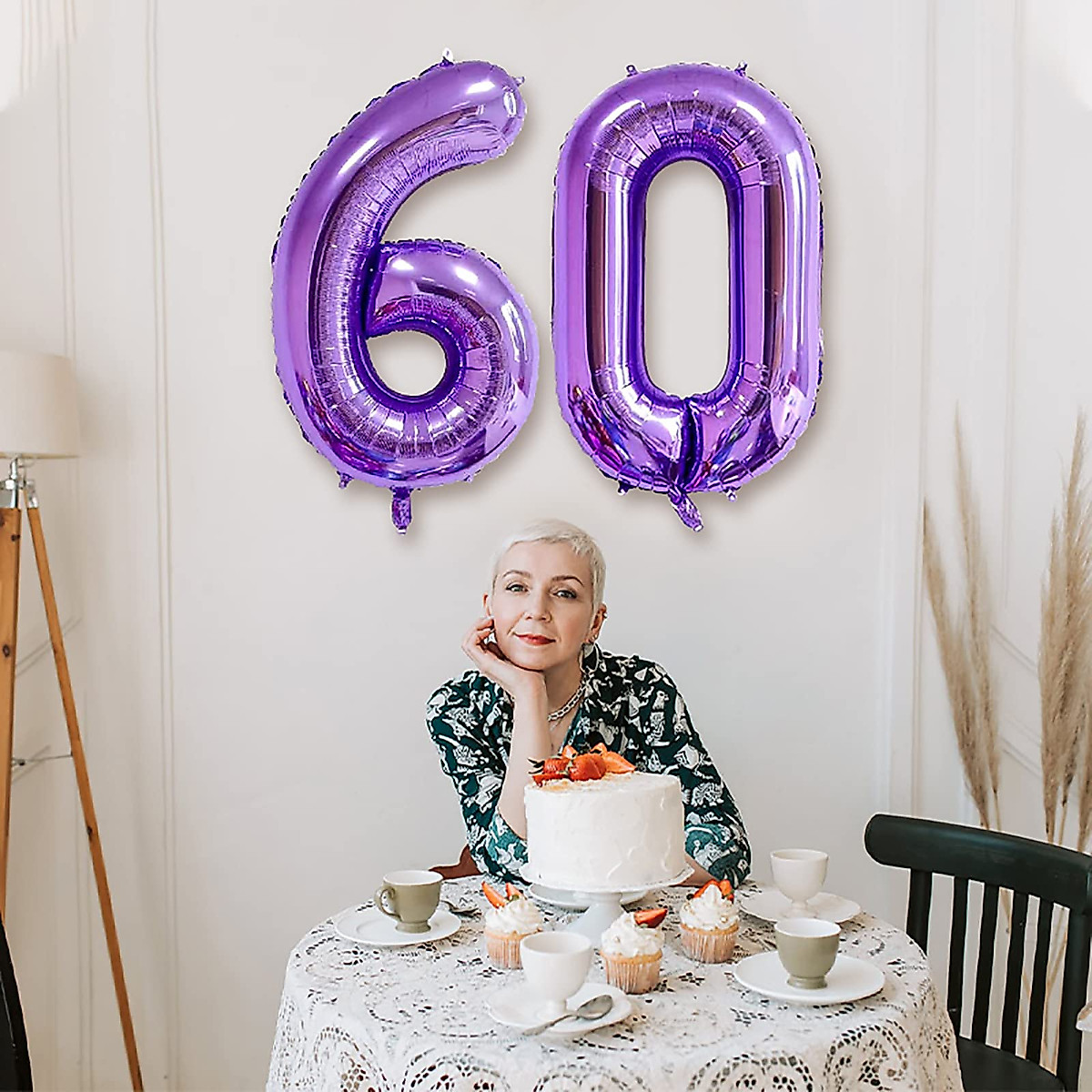 XLOOD Number 35 Balloons 32 inch Digital Balloon Alphabet 35 Birthday Balloons Digit 35 Helium Balloons Big Balloons for Birthday Party Supplies Wedding Bachelorette Bridal Shower, Purple Number 35th