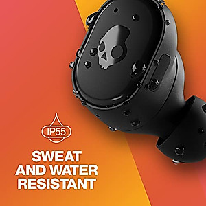 Skullcandy Grind Fuel In-Ear Wireless Earbuds with Wireless Charging, 40 Hr Battery, Skull-iQ, Alexa Enabled, Microphone, Works with iPhone Android and Bluetooth Devices - True Black/Orange