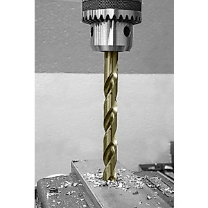 Chicago Latrobe - 69887 1V713 550 Series Cobalt Steel Jobber Length Drill Bit Set With Metal Case, Gold Oxide Finish, 135 Degree Split Point, Inch, 21-piece, 1/16" - 3/8" in 1/64" increments