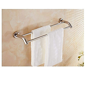 NERDOH SUS304 Stainless Steel Bright Silver Double Rod Multi-Function for Kitchen and Bathroom Towel rack-40x15CM Wall Mounted Towel Bar Hanging for Kitchen Bathroom Cupboard