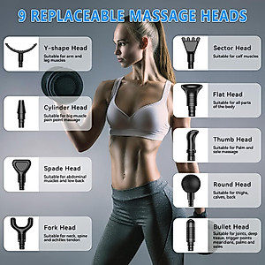 APHERMA Massage Gun, Muscle Massage Gun for Athletes Handheld Electric Deep Tissue Back Massager, Percussion Massage Device for Pain Relief with 30 Speed Levels 9 Heads