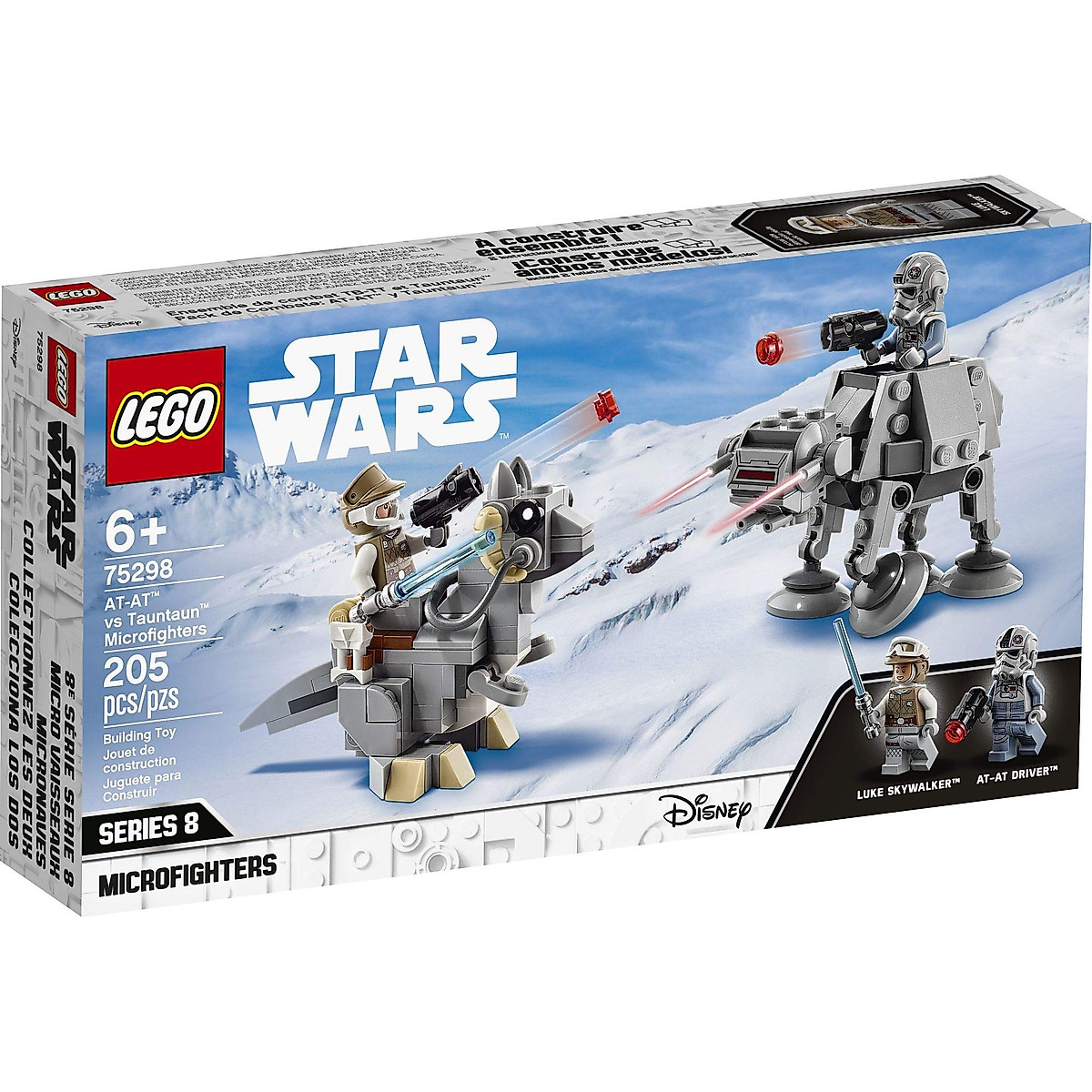 LEGO Star Wars at-at vs. Tauntaun Microfighters 75298 Building Kit; Awesome Buildable Toy Playset for Kids Featuring Luke Skywalker and at-at Driver Minifigures, New 2021 (205 Pieces), Multicolor