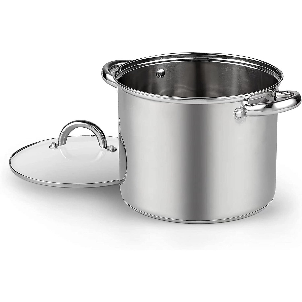 Cook N Home Stockpot with Lid, Basics Stainless Steel Soup Pot, 12-Quart