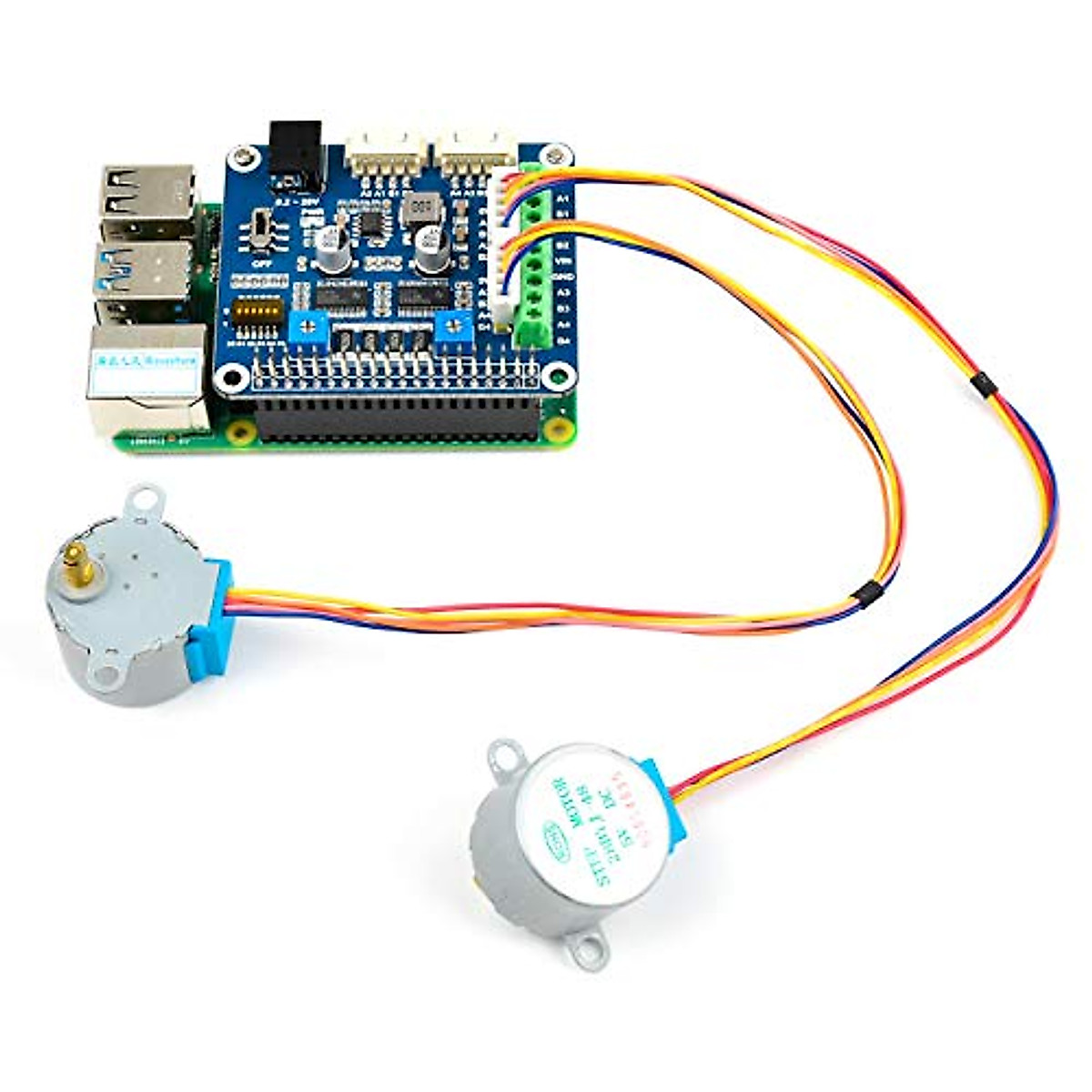 Stepper Motor HAT for Raspberry Pi 4B/3B+/2B/B+/Zero/W/WH/and Jetson Nano,DRV8825 Motor Controller Drives Two Stepper Motors, Up to 1/32 Microstepping,Use for 3D Printer,Sculpturing Machine etc