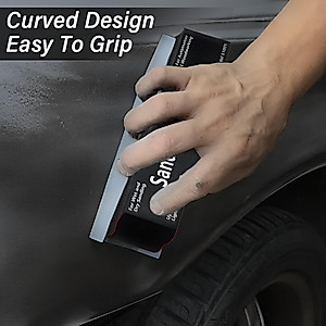 【Upgrade】Sanding Block Kit 7PC with TearBlock and Sandpaper, Wet or Dry Auto Body Sanding Blocks for Automotive Woodworking Bodywork, Light, Hard, Flexible