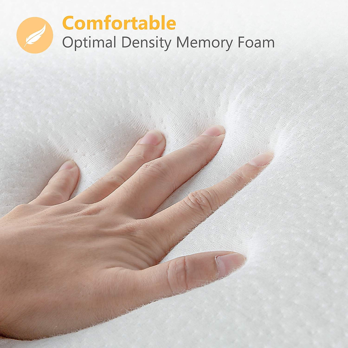 OasisSpace Bed Wedge Pillow, 12" Elevated Pillow for Bed Triangle Wedge Pillow 1.5 Inch Memory Foam Top with Removable Washable Cover (25"x24"x12") for Acid Reflux, Snoring, Reading, Back Pain