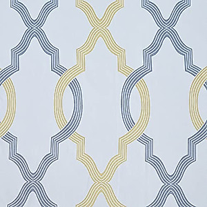 UGOUTRY Yellow Grey 84 Inch Long Full Blackout Curtains for Bedroom, Holiday Thermal Insulated Grommet Window Treatments, Geometric Patterned Drapes 2 Panels, 52'' W