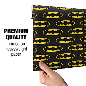 Batman Classic Bat Shield Logo Premium Roll Gift Wrap Wrapping Paper