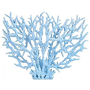 Artificial Plastic Aquarium Plants Coral Fish Tank Decorations in Various Sizes and Color(Blue-L)