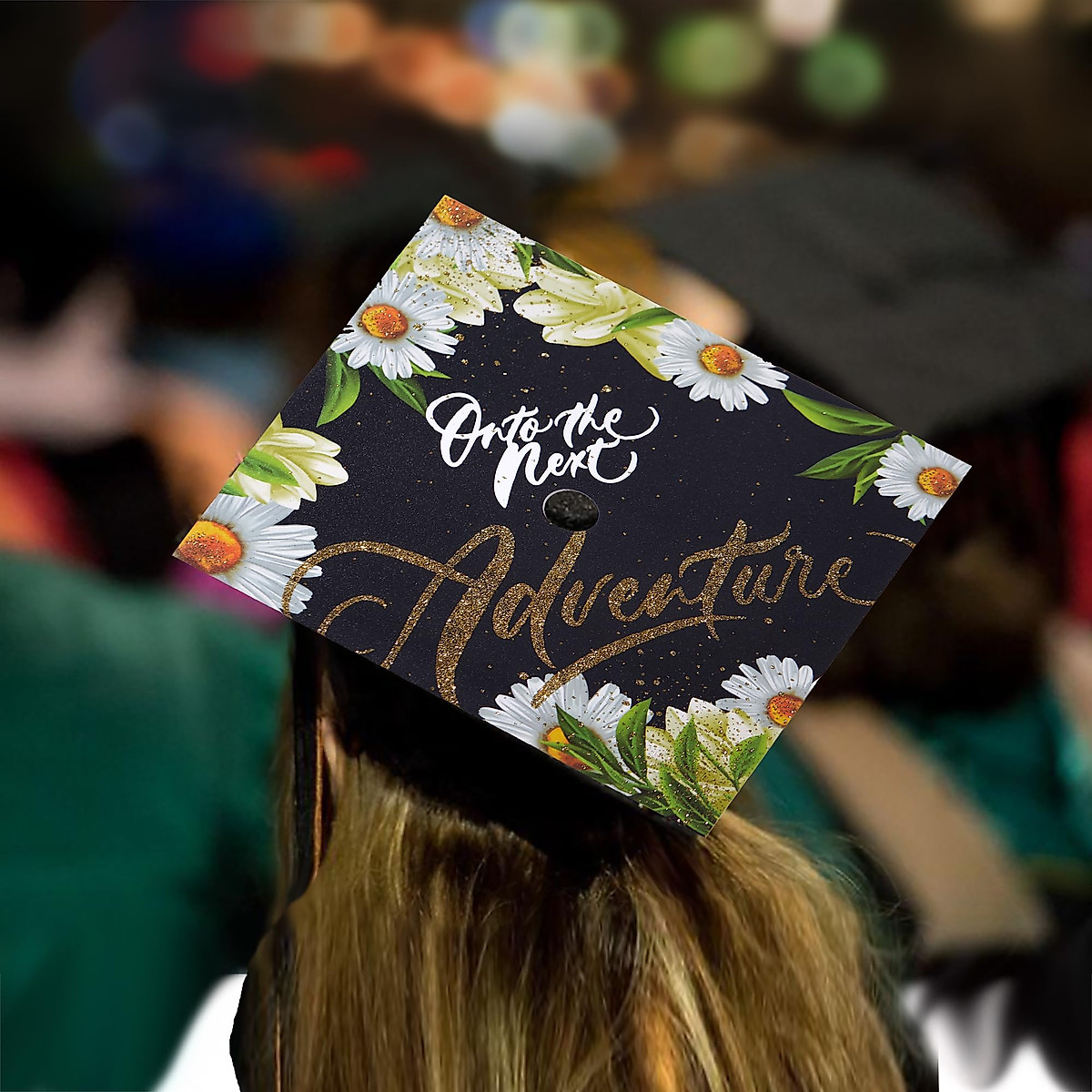 Once Upon A Time Graduation Cap Topper with Flowers, Grad Cap Decorations, Class of 2024 Grad Cap Topper, On to the next adventure