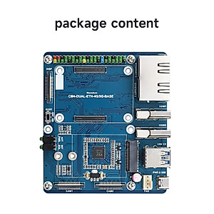 Waveshare Dual Gigabit Ethernet 5G/4G Mini-Computer Compatible with Raspberry Pi Compute Module 4 (NOT Included) with Metal Case and Cooling Fan