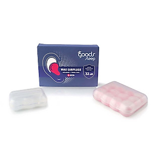 Soft Wax Earplugs & Travel Case,18 pcs, 32 dB