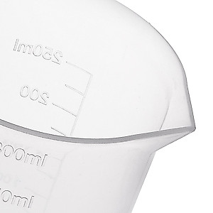 uxcell Measuring Cup 300ml 300ml 1000ml Set of 3, PP Plastic Graduated Beaker Transparent with Handle for Lab Kitchen Liquids