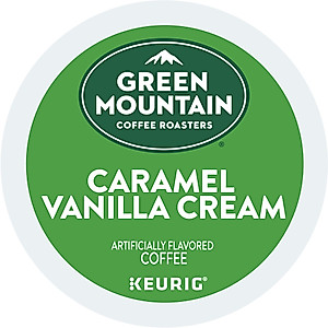 Green Mountain Coffee Roasters Caramel Vanilla Cream, Single-Serve Keurig K-Cup Pods, Flavored Light Roast Coffee Pods, 32 Count