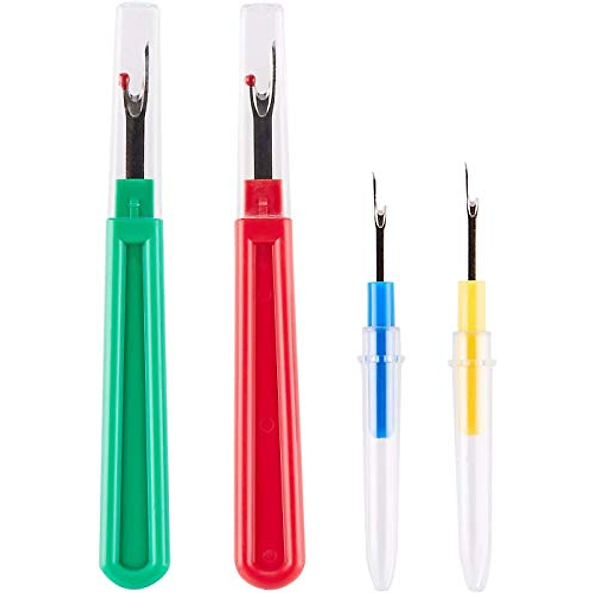 Seam Ripper and Thread Remover Kit,2 Big and 2 Small Sewing Stitch Thread Unpicker and 1 Sewing Trimming Scissor Nipper Tool for Thread Remove(Multi-Color)