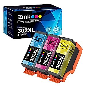 E-Z Ink (TM Remanufactured Ink Cartridge Replacement for Epson 302XL 302 T302XL T302 to use with Expression Premium XP-6000 XP6000 XP-6100 XP6100 Printer (1 Cyan, 1 Magenta, 1 Yellow, 3 Pack)