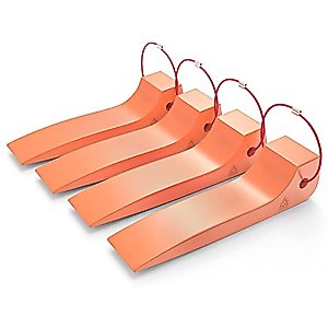 E-SDS Tire Skates for Tow Truck 4 Pack, Heavy-Duty Tire Skates for Car Hauler, Flat Bed, Wrecker Rollback Carrier Safety, Interlocking Wreckmaster Tire Skate for Moving (Orange)