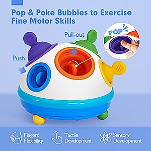 Toys for 1 Year Old Boy Girl - Toddler Sensory Toys Pop Fidget Toys Spinning Baby Montessori Toy for 1 Year Old Gifts Early Development Toy for Toddlers 1-3 Baby Toys 12-18 Months Birthday Gift