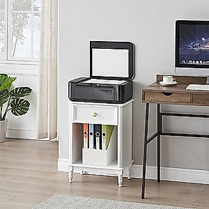 IDEALHOUSE White Nightstands Set of 2, Bedroom Nightstand with Drawer and Storage Shelf, Modern End Table Side Table for Bedroom Living Room College Dorm
