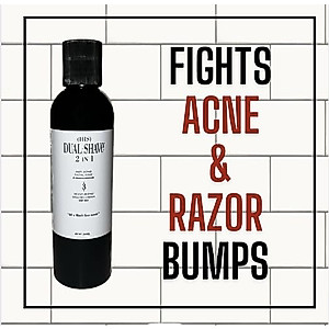 Dual-Shave, The World's First Medicated 2 in 1 Shave Cream - Lab Tested & Proven to Eliminate Acne, Razor Bumps & Oily Skin