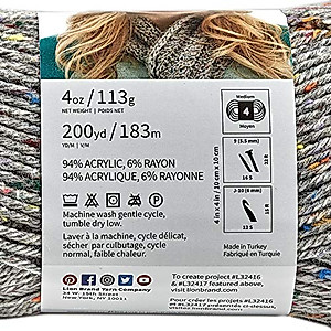 Lion Brand Yarn Heartland Yarn for Crocheting, Knitting, and Weaving, Multicolor Yarn, 1-Pack, Mount Rainier Tweed