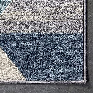 Well Woven Everleigh Honeycomb Hexagon Geometric Blue, Mustard Gold, Grey Area Rug 8x11 (7'10" x 9'10")