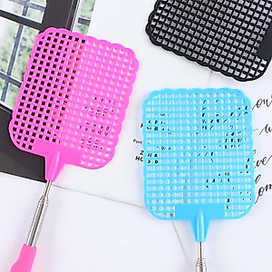 Extendable Fly Swatter Telescopic Plastic Flies Killer Manual Fly Swatter Heavy Duty Plastic Fly Swatter for Indoor Outdoor(Yellow)