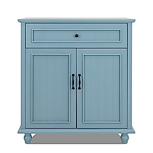Scurrty 32'' Buffet Cabinet Bar Cabinet with Storage, Coffee Bar Cabinet Kitchen Buffet Storage Cabinet with 4 Drawers, Sideboard Buffet Cabinet for Kitchen, Dinning Room and Living Room, Blue