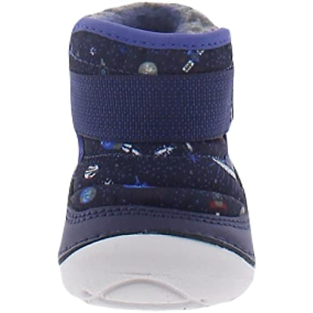 Stride Rite baby boys Soft Motion Channing First Walker Shoe, Grey/Navy, 6 Wide Toddler US