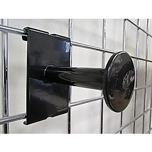 NAHANCO GWFRB 3" Gridwall Garment Hook with Disc End, Black