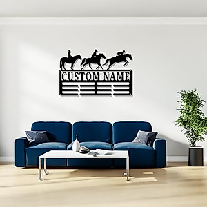 Custom Equestrian Medal Holder Light, Personalized Equestrian Player Name Medal Hanger, Equestrian Medal Display Awards Sign, Equestrian