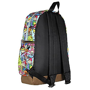 INTIMO Nickelodeon '90s Cartoon Rugrats Ren and Stimpy School Travel Backpack With Faux Leather Bottom