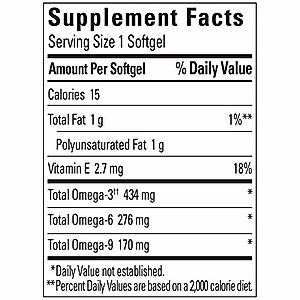 Nature Made Triple Omega 3 6 9, Fish Oil as Ethyl Esters and Plant-Based Oils, Healthy Heart Support, 150 Softgels, 50 Day Supply