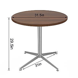 SENGLIDA Round Office Table Conference Table Small Dining Table Coffee Meeting Table for Office Boardroom Kitchen Living Room Waterproof Desktop Easy Assembly 31.5 inch