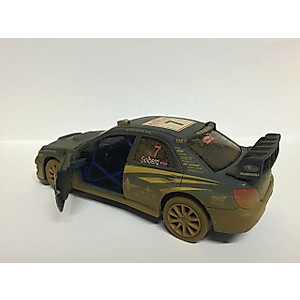 KiNSMART 2007 Subaru Impreza WRC Racing Edition 5 Inch 1:36 Scale Die Cast Metal Model Toy Race Car After Race Dirty Version