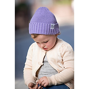 DASMINI Baby Beanie Toddler Winter Hat Infant Babies Newborn Kids Beanies Knit Hats Girl Boy (Lavender, 6-36mth)