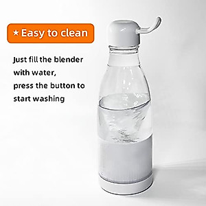 HF OPTPROD Portable Blender for Juice Shakes and Smoothies, Personal Size Blender for Fresh Fruit Veggie Juice Cup with USB Rechargeable & 8 Blades,White