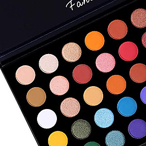 CHARMCODE 40 Colors High Pigmented Shimmer Matte Eyeshadow Makeup Palette Full Spectrum Artist Glitter Metallic Waterproof Creamy Blendable Eye Shadow Cosmetics (Color 1)