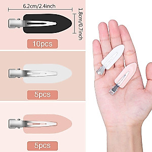 Gingbiss 20 Pcs No Bend Hair Clips, No Crease Hair Clips Curl Pin Clips with Storage Box for Hairstyle Bangs Waves Makeup Application