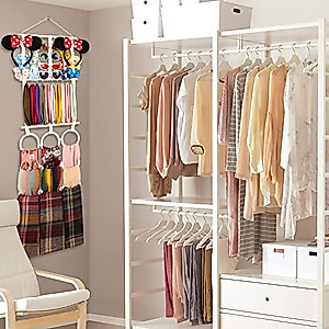 Scarf Organizer for Closet, MOFASVIGI Handmade Crocheted Scarf Hanger Space-Saving Ties Rack Storage Classical Lifestyle for Scarves, Shawl, Hijab, Ties, Belt, Hair Accessories Organizer