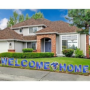 Welcome Home Lawn Sign Yard Sign with Stakes, Outdoor Welcome Home Decorations Suitable for Family Party Supplies